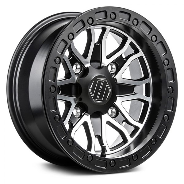 HiPer® - Raptor ATV/UTV Black Contrast Machined Wheel - POWERSPORTSiD.com